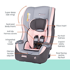 Baby Trend Trooper 3-in-1 Convertible Car Seat, Quartz Pink