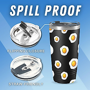 Onebttl Egg Gifts Tumbler Seamless Design Travel Coffee Mug, Stainless Steel Insulated with Lid 20oz/590ml