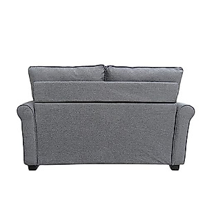 Urban Home Furniture Loveseat Sleeper Sofabed, Twin, Heather Grey
