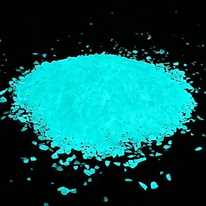 Alan Stone Glow in The Dark Home and Garden Fish Tank Aquarium Decorative Sand Gravel Rock (3-5mm, Aqua)