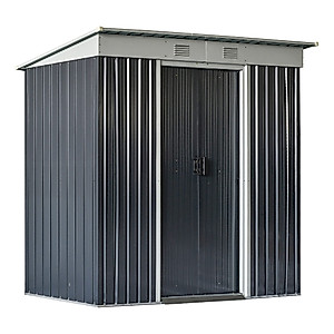 Outsunny 7' x 4' Metal Outdoor Storage Shed, Garden Tool Storage House Organizer with Sliding Doors, Lock and 2 Vents, for Backyard Patio Lawn, Gray