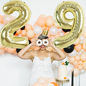 TONIFUL 40 Inch Light Gold Large Numbers Balloon 0-9 Birthday Party Decorations,Foil Mylar Big Number 2 Balloon Digital 2 for Birthday Party,Wedding, Bridal Shower,Engagement,Graduations,Anniversary