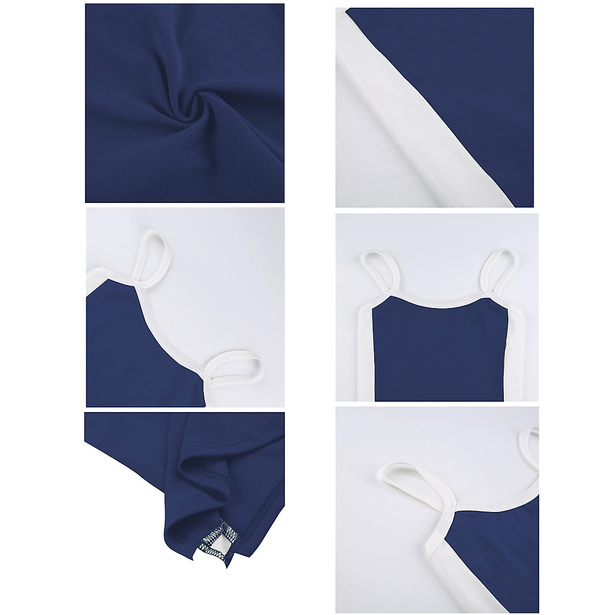 KAMISSY Cotton Color Block Tank Tops for Women Sleeveless Patchwork Crop Cami Tank Casual Slim Fit Cropped Vest Top Blue M