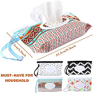 FEBSNOW 4 Pack Baby Refillable Baby Wet Wipe Dispenser, Reusable Wipes Pouch Container, Lightweight Portable Travel Wipes Holders