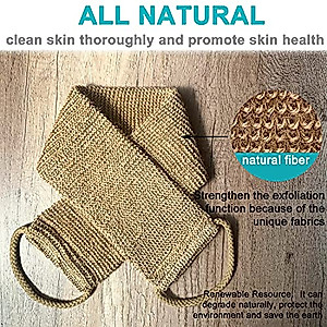 Large Natural Exfoliating Hemp Back Scrubber for Shower for Men and Women - Deep Clean & Invigorate Your Skin - Machine Wash and Dry - Double Sided Available
