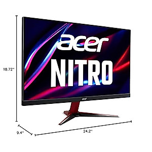 Acer Nitro VG272 Lvbmiipx 27” Full HD (1920 x 1080) Agile-Splendor IPS Gaming Monitor | NVIDIA G-SYNC Compatible | 165Hz Refresh Rate | HDR400 | DCI-P3 90% | 1 x Display Port 1.2 & 2 x HDMI 2.0