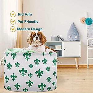 visesunny Mardi Gras Carnival Masquerade Fleur De Lis Laundry Baskets Fabric Storage Bin Storage Box Collapsible Storage Basket Toy Clothes Shelves Basket for Bathroom,Bedroom,Nursery,Closet,Office