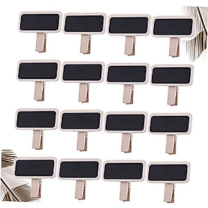 50pcs Mini Blackboard Wooden Clips Blackboard for Kids Message Board Small Blackboard