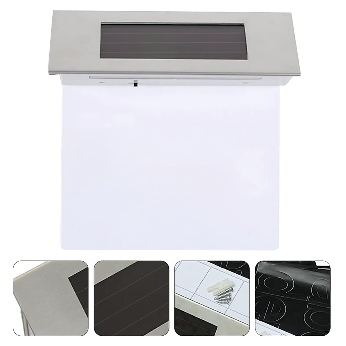 DOITOOL LED Flag Led Signs 2pcs Solar House Number Plaque Light with Motion Sensor LED Light Address Number Outdoor Metal Plaque Lighted Up for Home Garden Street Outdoor Digital Signs