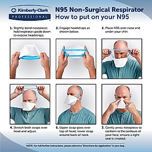 KIMTECH™ N95 Pouch Respirator (53358), NIOSH-Approved, Made in the USA, Regular Size, 50 Respirators/Bag