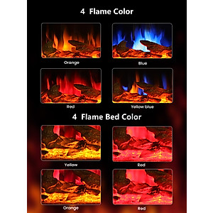 Electric Fireplace Stove, 1500W, Fast Heating, X Infrared Fireplace Heater with Remote Control, 8H Timer, Freestanding Stove with Adjustable 3D Flame Overheat Protection, Indoor Fireplace