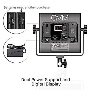 GVM 2 Pack LED Video Lighting Kits with APP Control, Bi-Color Variable 2300K~6800K with Digital Display Brightness of 10~100% for Video Photography, CRI97+ TLCI97 Led Video Light Panel +Barndoor