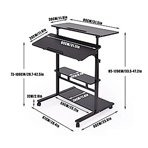 MJWDP 4 in 1 Adjustable Laptop Desk Multifunctional Computer Desk Table 2-Layer Study Desk PC Laptop Table Desk Stand with Mouse Pad (Color : E)