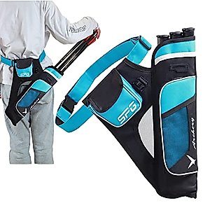 SOPOGER 3/4 Tube Archery Hip Quiver for Arrows Bow Belt Waist Hanged Quiver Fit for Compound Bow and Recurve Bow Target Archery (Blue(3 Tube))