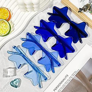 SUNOVELTIES 16 Star Rimless Sunglasses Retro Colored Party Glasses Bulk Blue Gradient Transparent Fun Eyeglasses for Unisex Adult