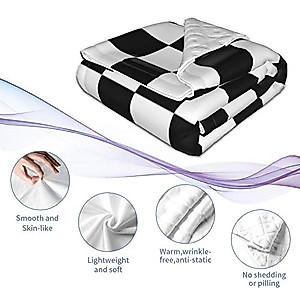 Race Waving Checkered Flag Baby Blanket Cute Custom Unisex Warm Super Soft and Comfortable Cotton Flannel Blanket one sizeBlack