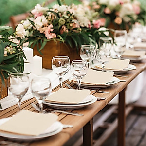 Gezond 50pcs Compostable Paper Napkins, Disposable Dinner Napkins 13 x 13 in Unbleached 2-ply Eco Lunch Tissue, Biodegradable Napkin for Thanksgiving Christmas Big Party