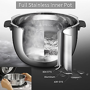 CUCHEN CRH-TWS0610PWUS | Induction Heating Dual Pressure Rice Cooker 6 Cup (Uncooked) | Full Stainless Inner Pot | High/Non-Pressure | Easy Open Handle | Auto Steam Clean | Made in Korea