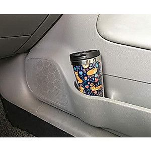 NVJUI JUFOPL Fox Flower Travel Coffee Mug for Men Women, With Flip Lid, Stainless Steel, Water Bottle Cup 15 oz