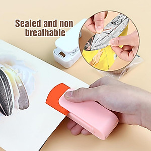 Portable Mini Sealing Machine, 2024 Mini Bag Sealer 2 in 1 Sealer and Cutter Handheld Heat Vacuum Sealer Portable Resealer Machine for Plastic Bags Food Storage Snacks Freshness (White, 1 Pack)