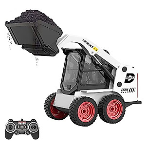 Mostop Remote Control Front Loader 1/14 Scale RC Skid Steer Loader Toy for Kid, 11 Channel Full Function RC Front Loader Tractor Electric RC Construction Vehicle Toy Loader with Lights and Sound