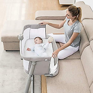 RONBEI Baby Bassinet, Bedside Sleeper Baby Bed Cribs,Baby Bed to Bed, Newborn Baby Crib,Adjustable Portable Bed for Infant/Baby Boy/Baby Girl (Bassinet)
