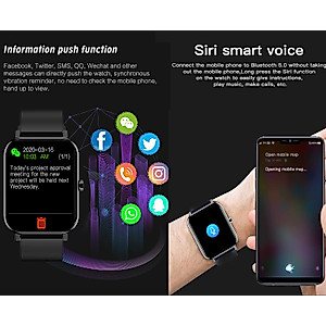 Smart Watch 2022(Make Answer Call Voice Control), 1.7 in Curved Screen Health Smartwatch with Call Text SOS Heart Rate Blood Pressure SpO2 Sleep Monitor Pedometer for Women Men for Android Phones