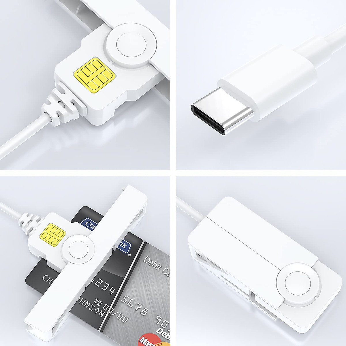 Type C CAC Reader, DOD Military USB C Common Access CAC Card Reader, USB C Smart Card Reader PIV CAC Reader Credit Card Reader Compatible with Windows, Mac OS(Mini Fold and Portable Type C)