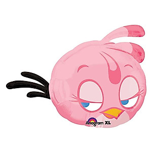 Angry Birds Party Balloons - Set Of 4 Balloon Decorations Featuring The Pink Black Yellow And Green King Pig Bird Globos For A Birthday Bouquet Centerpiece