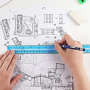 ZZTX 6 Pack Color Transparent Ruler Plastic Rulers, Metric Bulk Rulers with Inches and Centimeters, Kids Ruler for School, Home, Office, 12 Inches