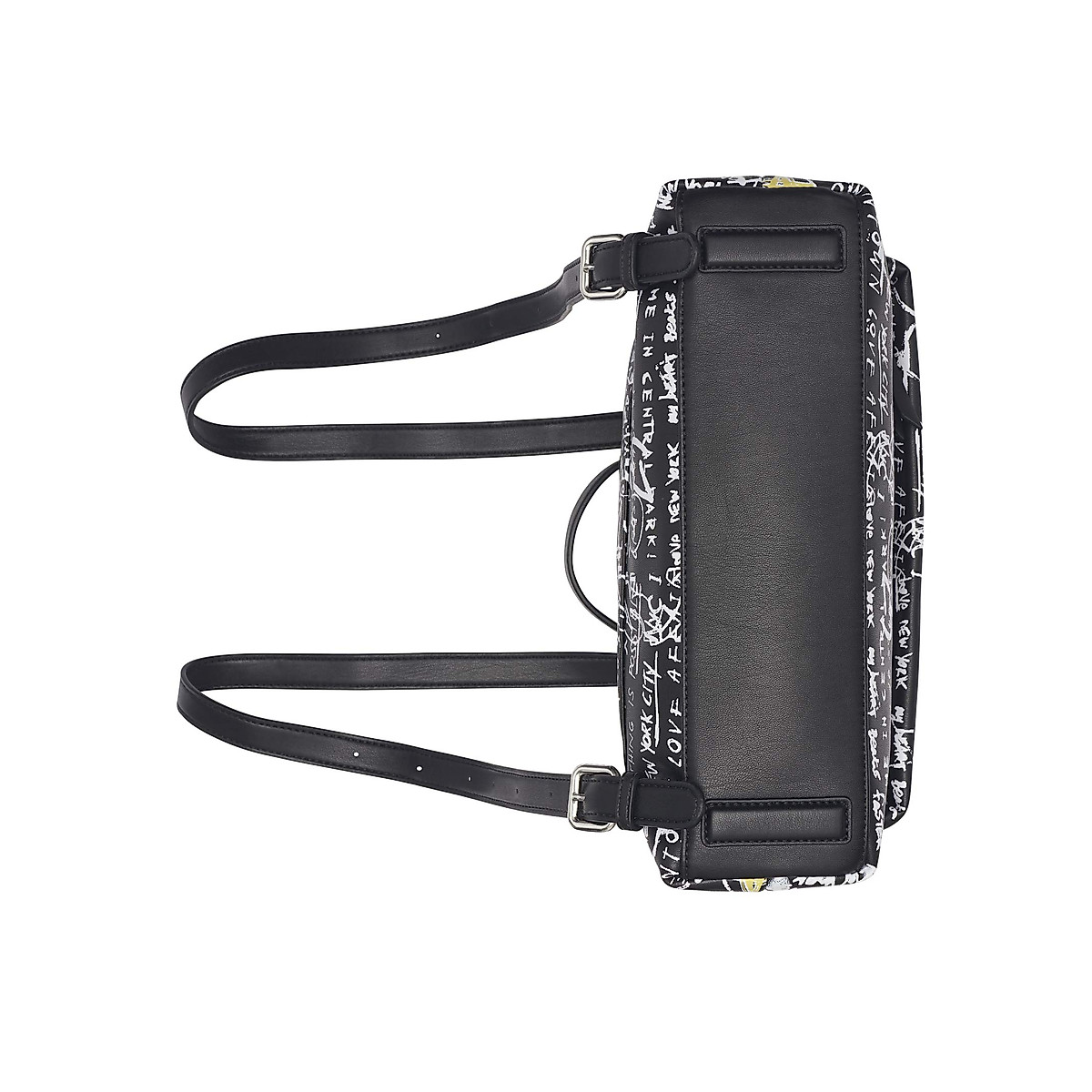 DKNY Women's Multipurpose Fashion Backpack, Black Iconic Graffiti Tilly, One Size