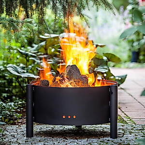 Goplus Ceramic Wood Gas Fireplace Log Set for Ventless, Propane, Gas, Gas Inserts, Vent-Free, Gel, Ethanol, Electric, Indoor, Outdoor Fireplaces and Fire Pits (9 PCS)