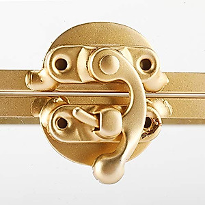 HighFree 10" Handmade Wedding Glass Card Box, Large Gold Terrarium Clear Glass Box