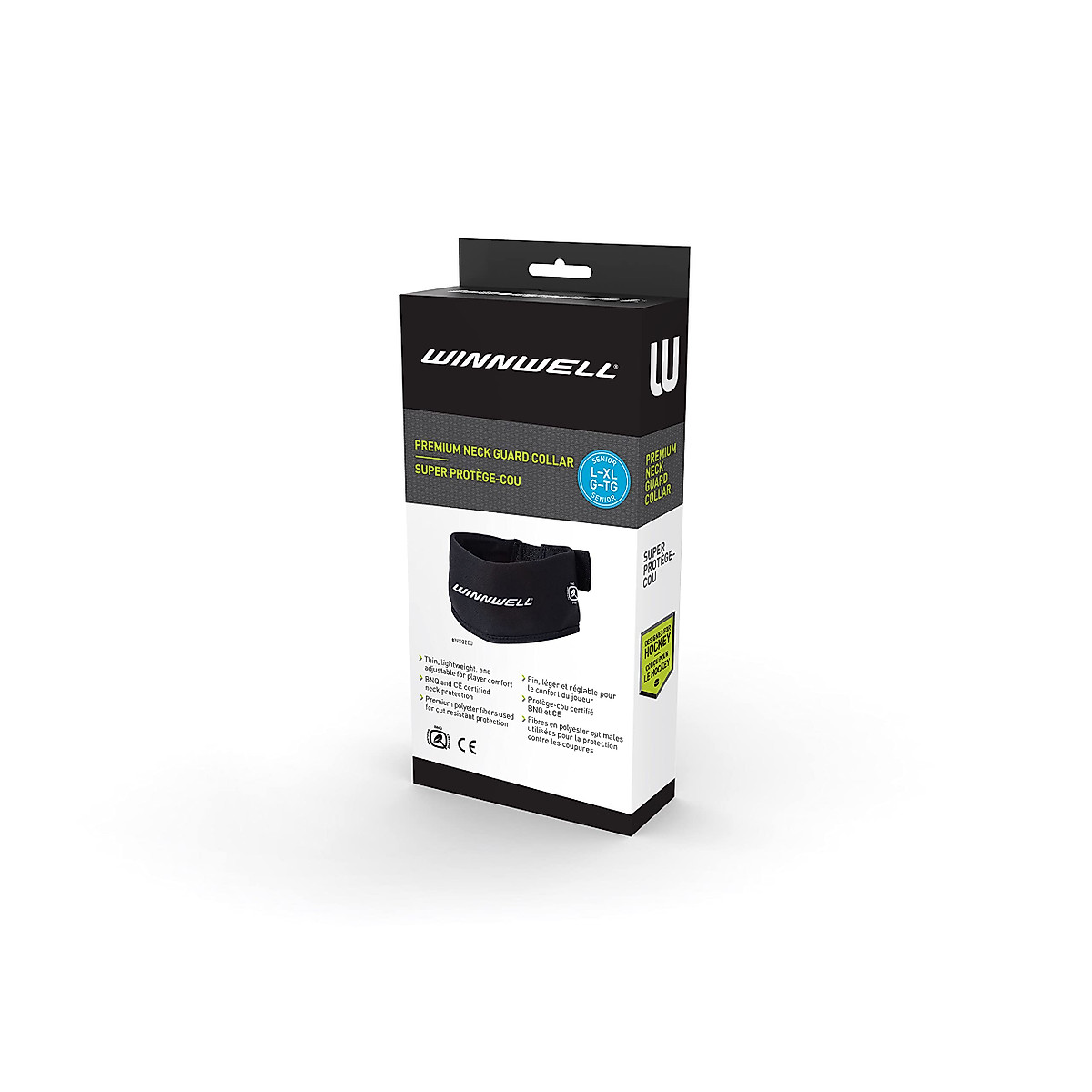 Winnwell Premium Neck Guard Collar - Ice Hockey Protection Gear Made for Senior, Youth, Men & Women - Cut Resistant Collar Protection for Hockey, Ringette, Paintball & Sports - Senior