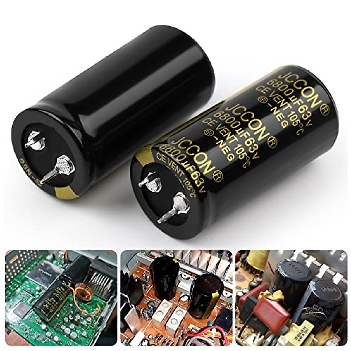 15000uF BEEYUIHF Snap in Electrolytic Capacitor 50V 15000uF, for Audio Amplifier, 15000uF Capacitor, Audio Capacitor, Radial Large Can Type Electrolytic Capacitor, 30 x 50mm 105℃.(Pack of 2)