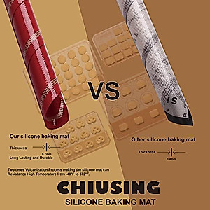 Silicone macaron baking mats with measurements,6 piece BPA free macaron silicone bake pastry mat for cake,cookie,pizza and macaron