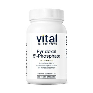 Vital Nutrients Pyridoxal-5 Phosphate | Activated Vitamin B6 | Methylated B6 for Metabolism, PMS, and Menstrual Support* | High-Potency P5P Supplement | Gluten, Dairy, Soy Free | 90 Capsules