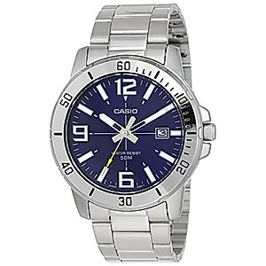 Casio MTP-VD01D-2BV Men's Enticer Stainless Steel Blue Dial Casual Analog Sporty Watch