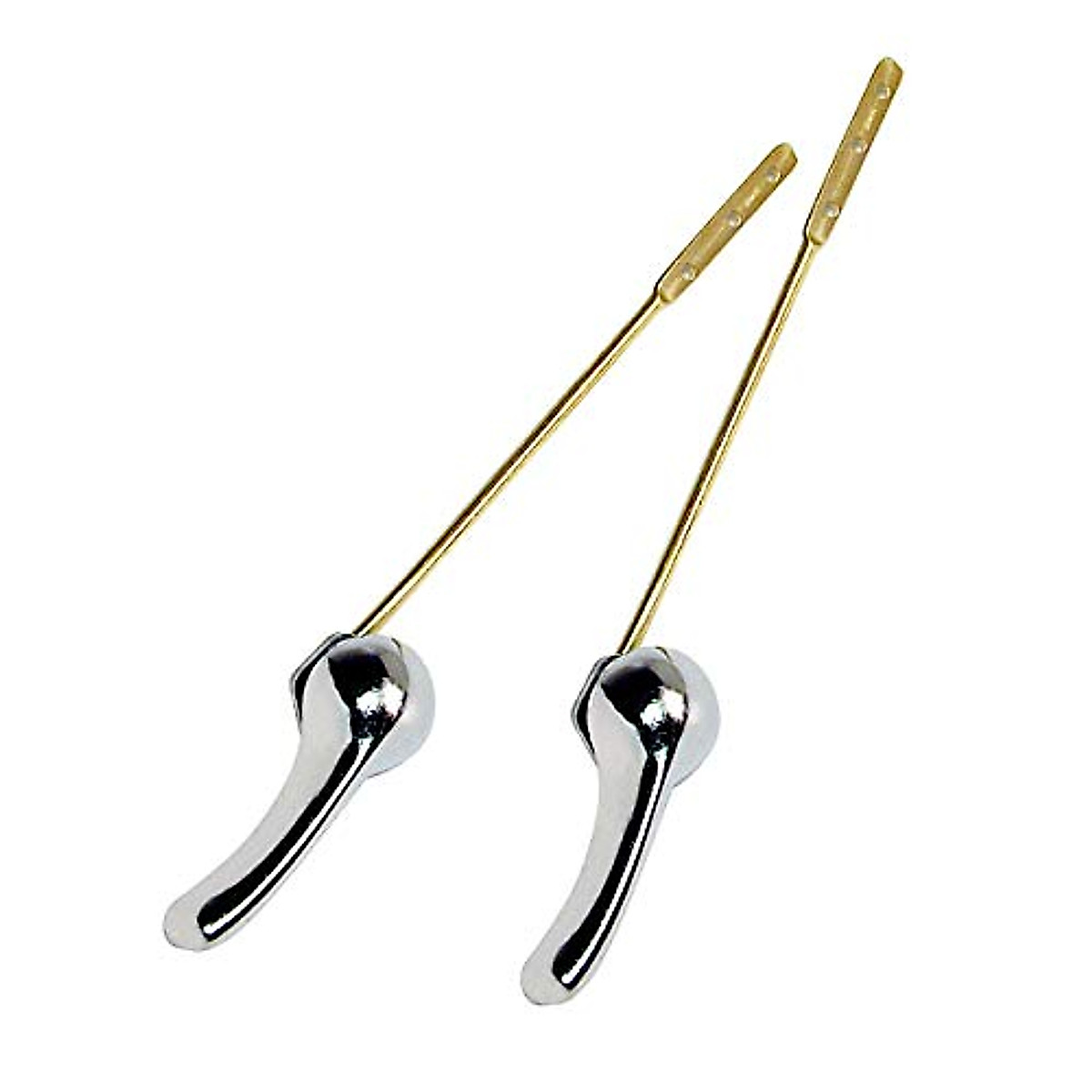 HIGHCRAFT 5335-4 Replacement Toilet Tank Flush Lever Handle with Metal Nut Chrome Pack of 2