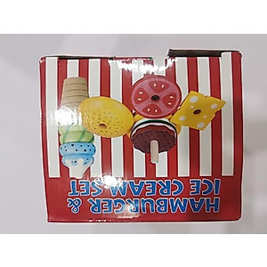 Bravmate Wooden Montessori Toys for 1 2 3 Years Old Kids, Realistic Burger & Ice Cream Toy, Stacking & Pretend Play for Little Chef, Preschool Play Fake Food Games, Educational Fine Motor Skills Toys