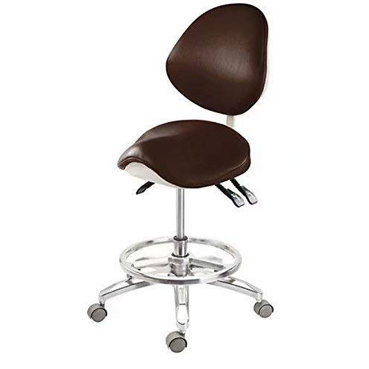 Global-Dental Mobile Chair Saddle Chair Doctors Stool Micro Fiber Leather Deluxe Type #80014