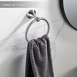 BGL Towel Ring Brushed Nickel Matal Wall Mount for Bathroom 2 Pack Classic Style