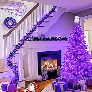 JMEXSUSS Connectable 100 LED Purple Christmas Lights Indoor, 8 Modes Plug in Purple Lights Clear Wire, 33ft Purple Christmas Tree Lights Outdoor for Christmas, Tree, Garden, Bedroom