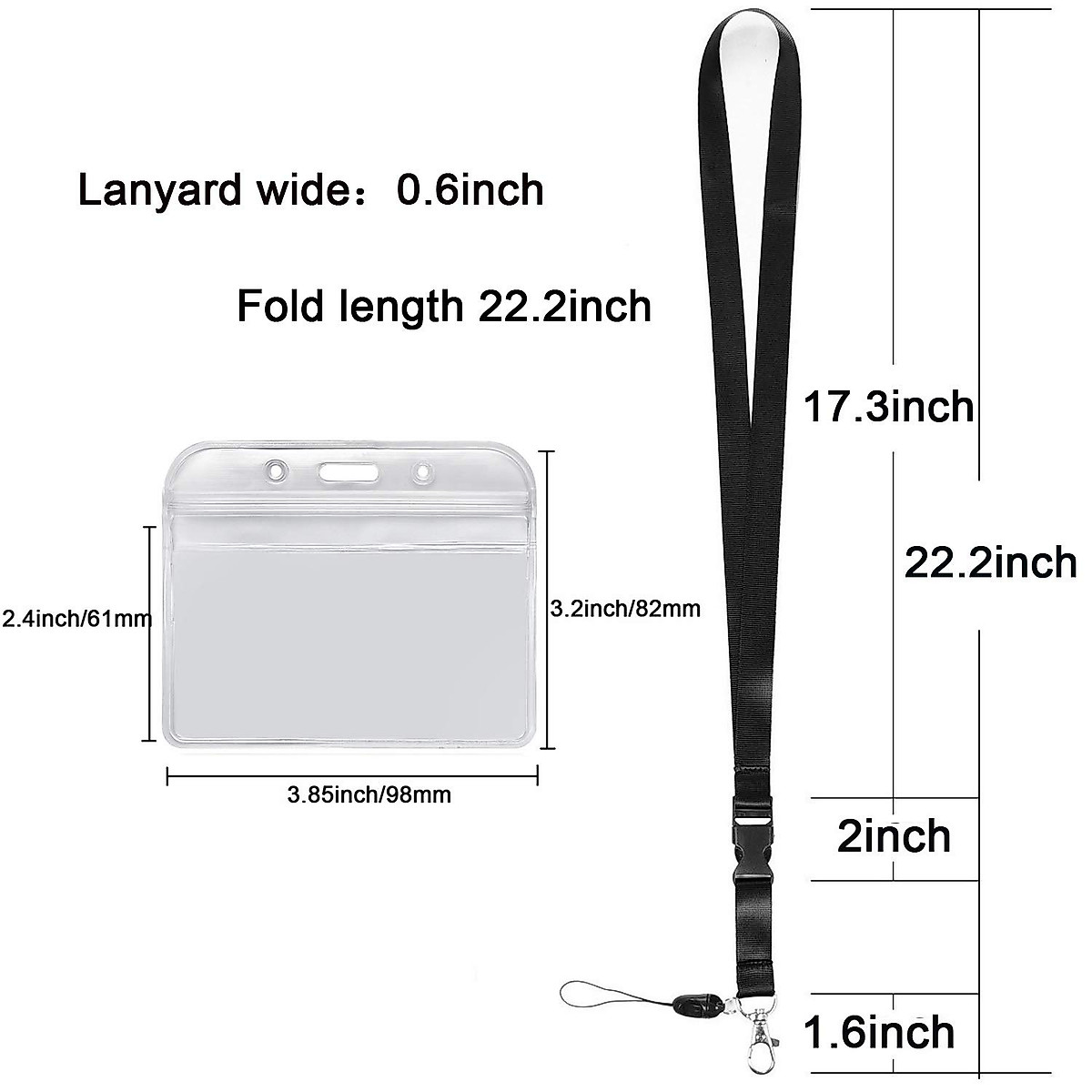 YOUOWO 5 Pack Lanyards with ID Badge Holder Neck Office Lanyards with Horizontal Name tag Card Holders Cruise lanyards for id Badges Holder Black Blue Yellow Orange Purple Lanyards