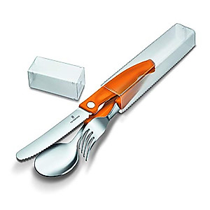 Victorinox Swiss Classic Paring Knife, Fork and Spoon Set Orange 3 piece