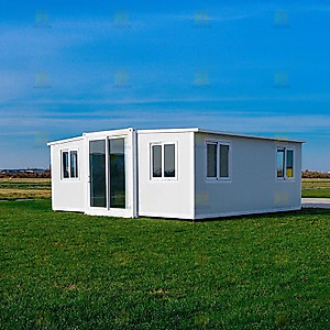 Generic Foldable Tiny Home, 19x20 FT, 1 Bath, 2 Rooms, 1 Kitchen, White, 07112003