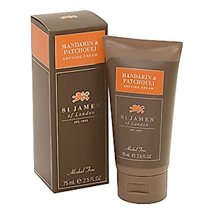 St James of London Mandarin & Patchouli Shave Cream Tube, 2.5 Fl Oz