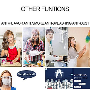 salipt Face Shields Set with 12 Replaceable Anti Fog Shields and 6 Reusable Glasses for Women and Man to Protect Eyes and Face