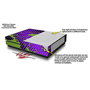 WraptorSkinz Decal Vinyl Skin Wrap Compatible with Xbox One S Console and Controllers - Halftone Splatter Green Purple