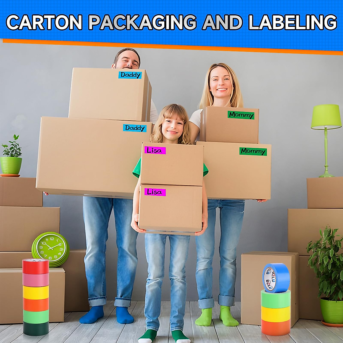 12PCS Rainbow Colored Duct Tape Bulk, 20 Yards x 1.88 Inch Duct Tape Heavy Duty Waterproof, No Residue, Bright Duct Tape Colors and Patterns for Packaging, Arts Crafts, Color-Coding, and DIY Projects